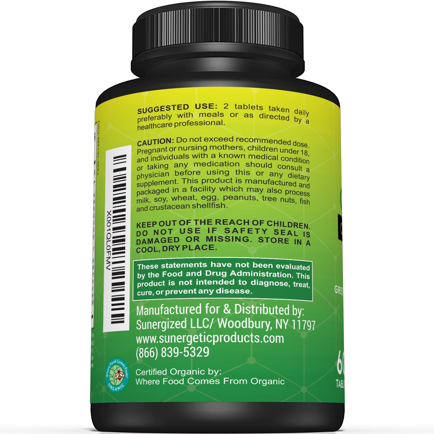 Sunergetic Products - Premium USDA Organic Greens Superfood Supplement ...