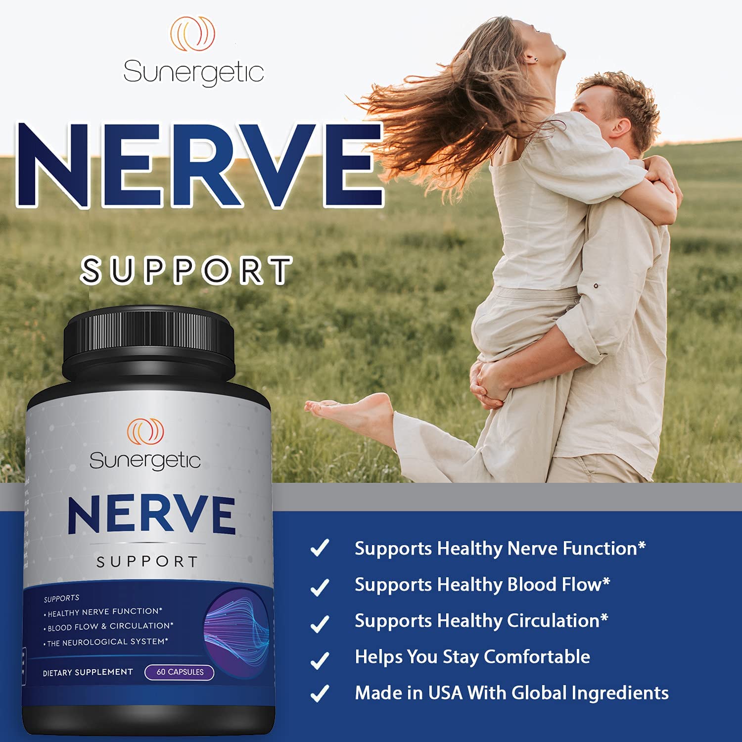 Premium Nerve Support Supplement - 60 Capsules