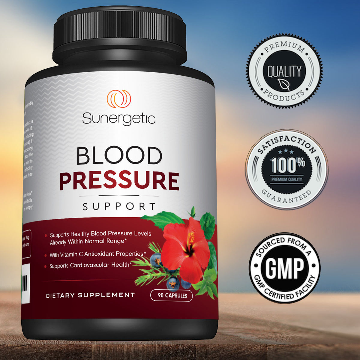 Premium Blood Pressure Support Supplement - 90 Capsules