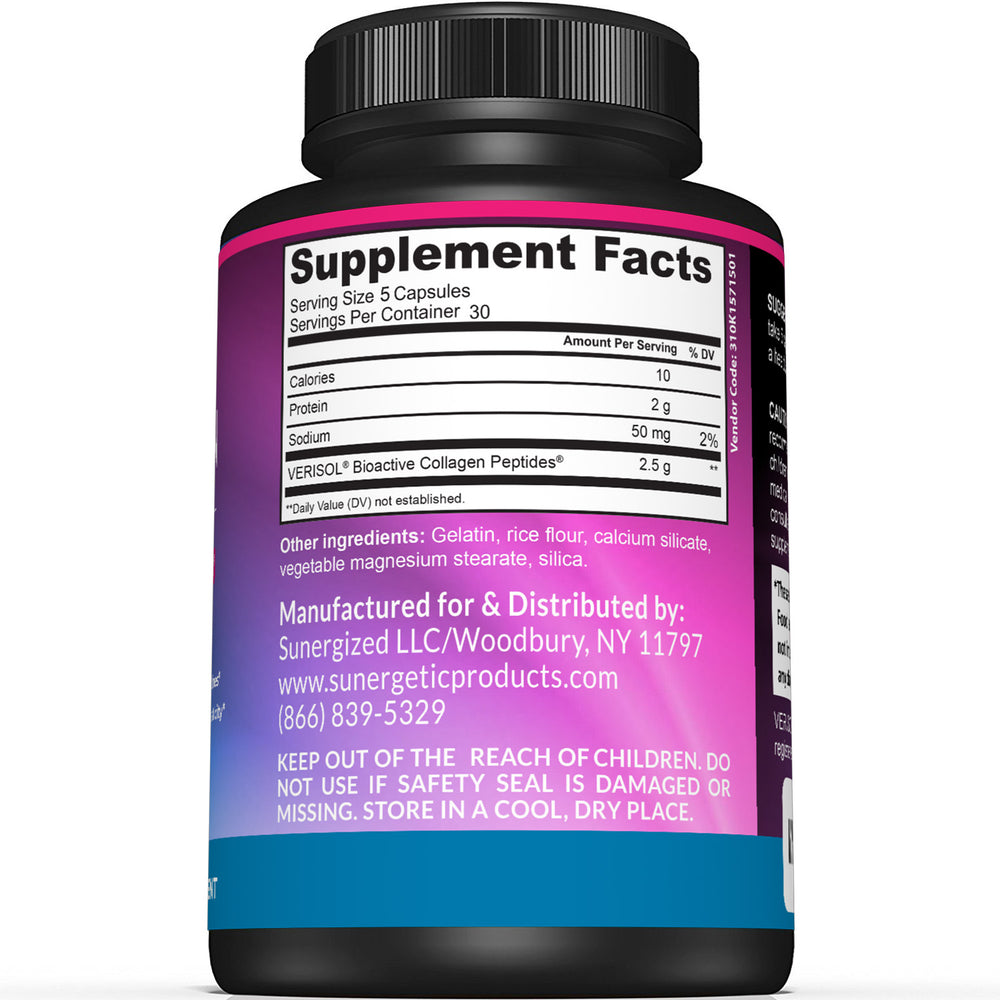 Premium Collagen Peptides Capsules – Includes 2,500 mg of VERISOL® Col