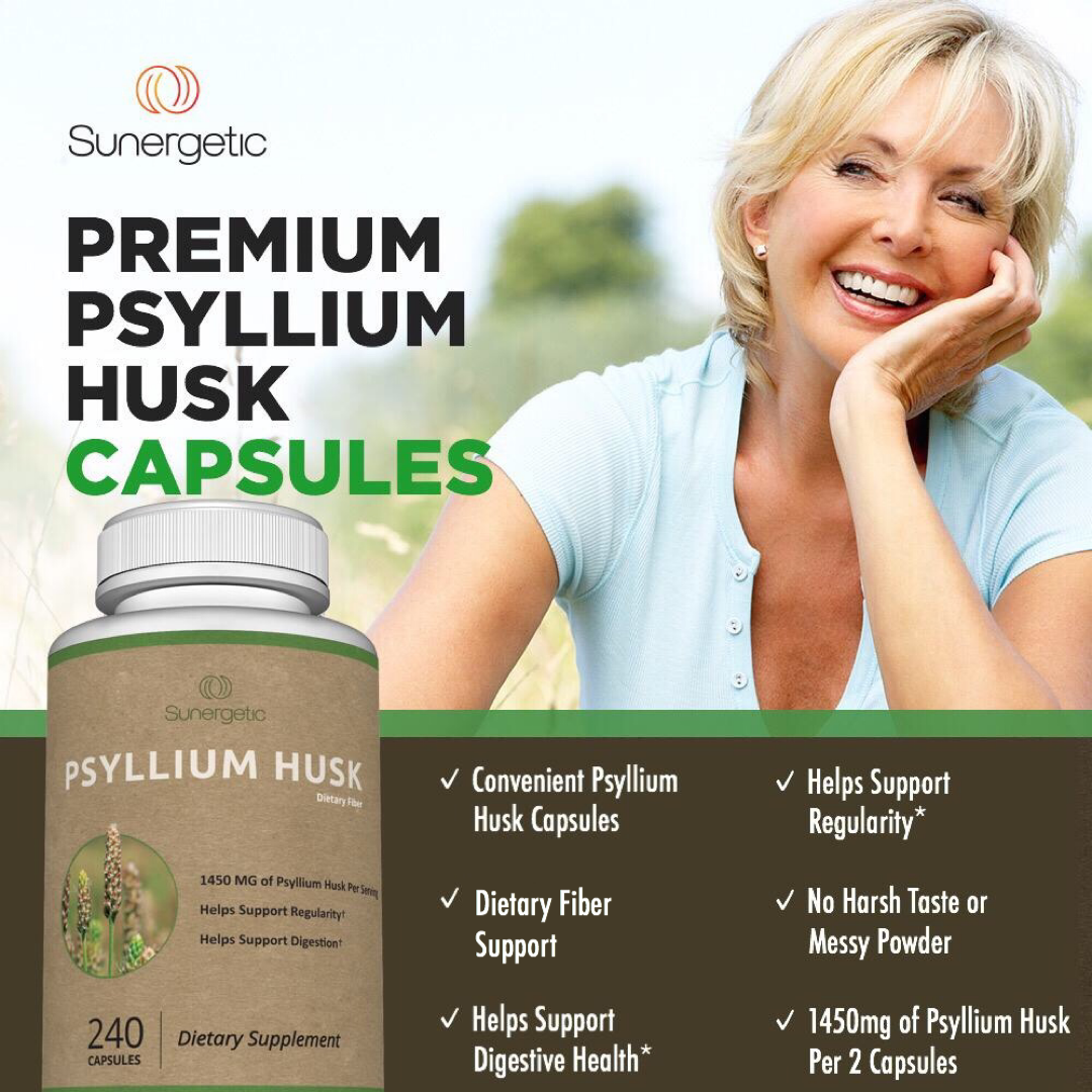 Sunergetic Products - Psyllium Husk 725mg Capsules