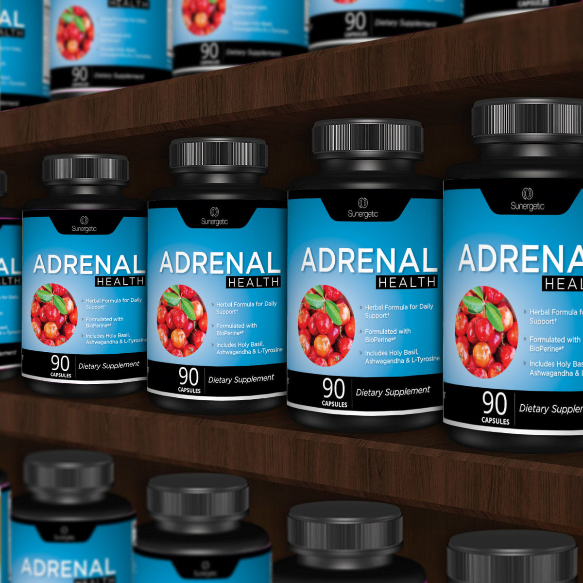 Sunergetic Products - Adrenal Support Supplement - 90 Capsules