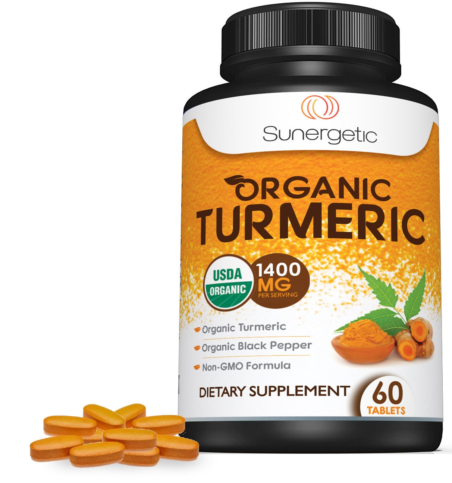 Sunergetic Products - Premium Organic Turmeric - 1400 MG per Serving