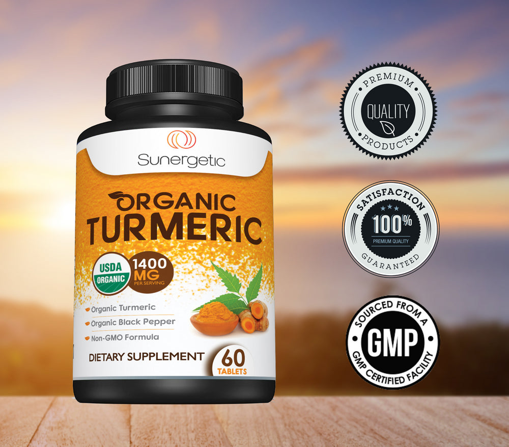 Sunergetic Products - Premium Organic Turmeric - 1400 MG per Serving